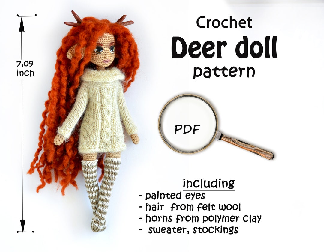 Crochet Deer Doll Pattern - Etsy