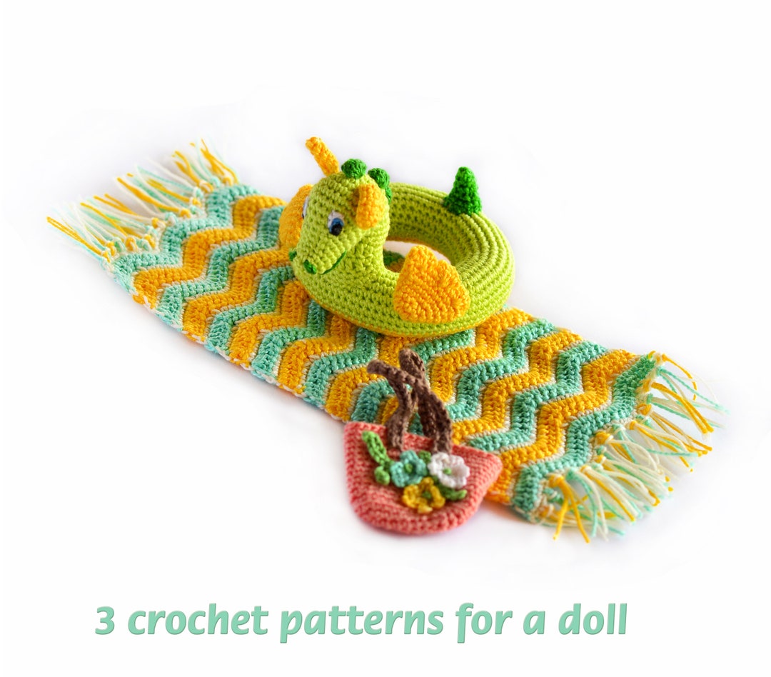 Swim Ring, Towel, Beach Bag for a Doll Crochet Pattern - Etsy