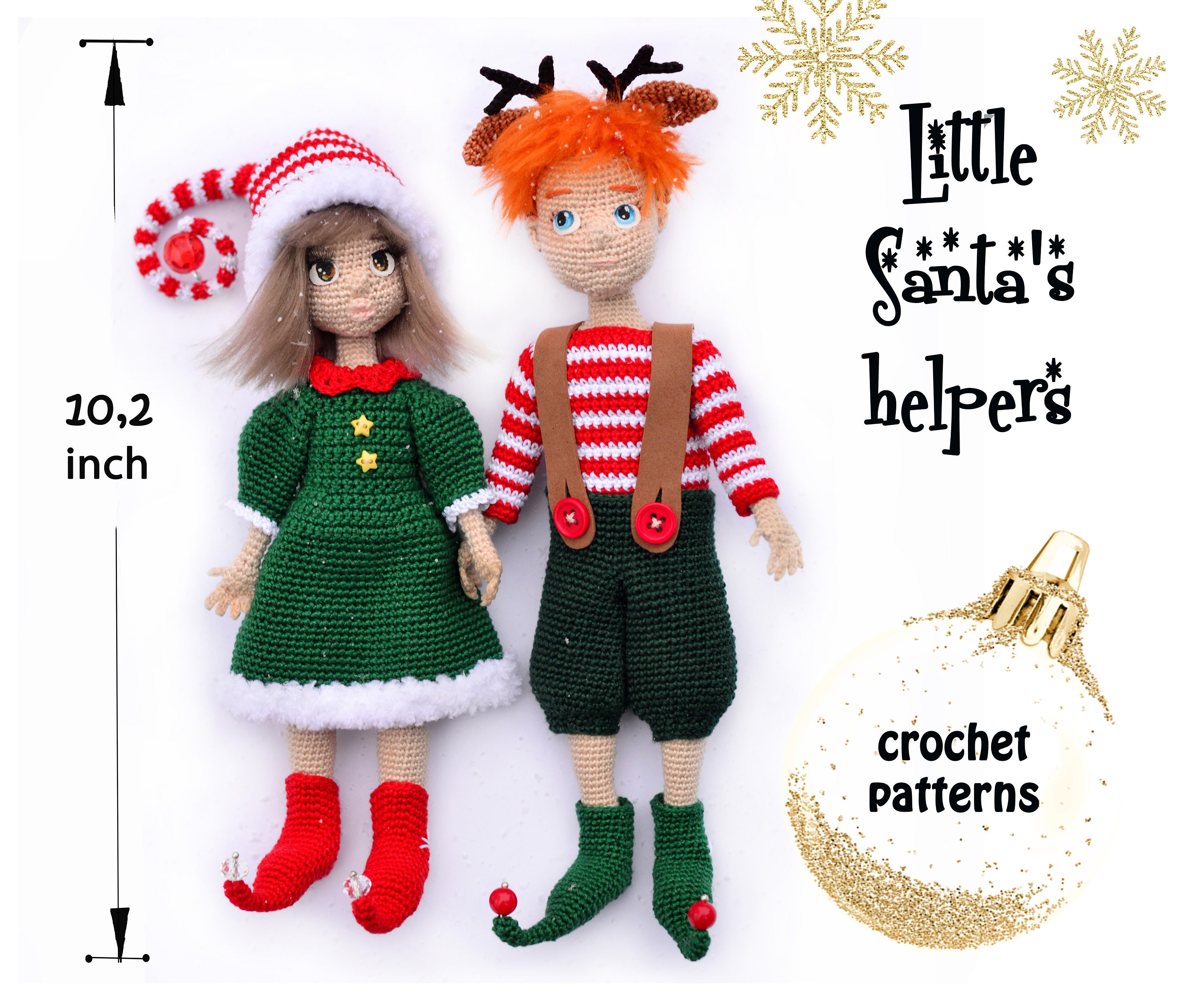 Christmas Elves Amigurumi Crochet Patterns Little Santa's - Etsy