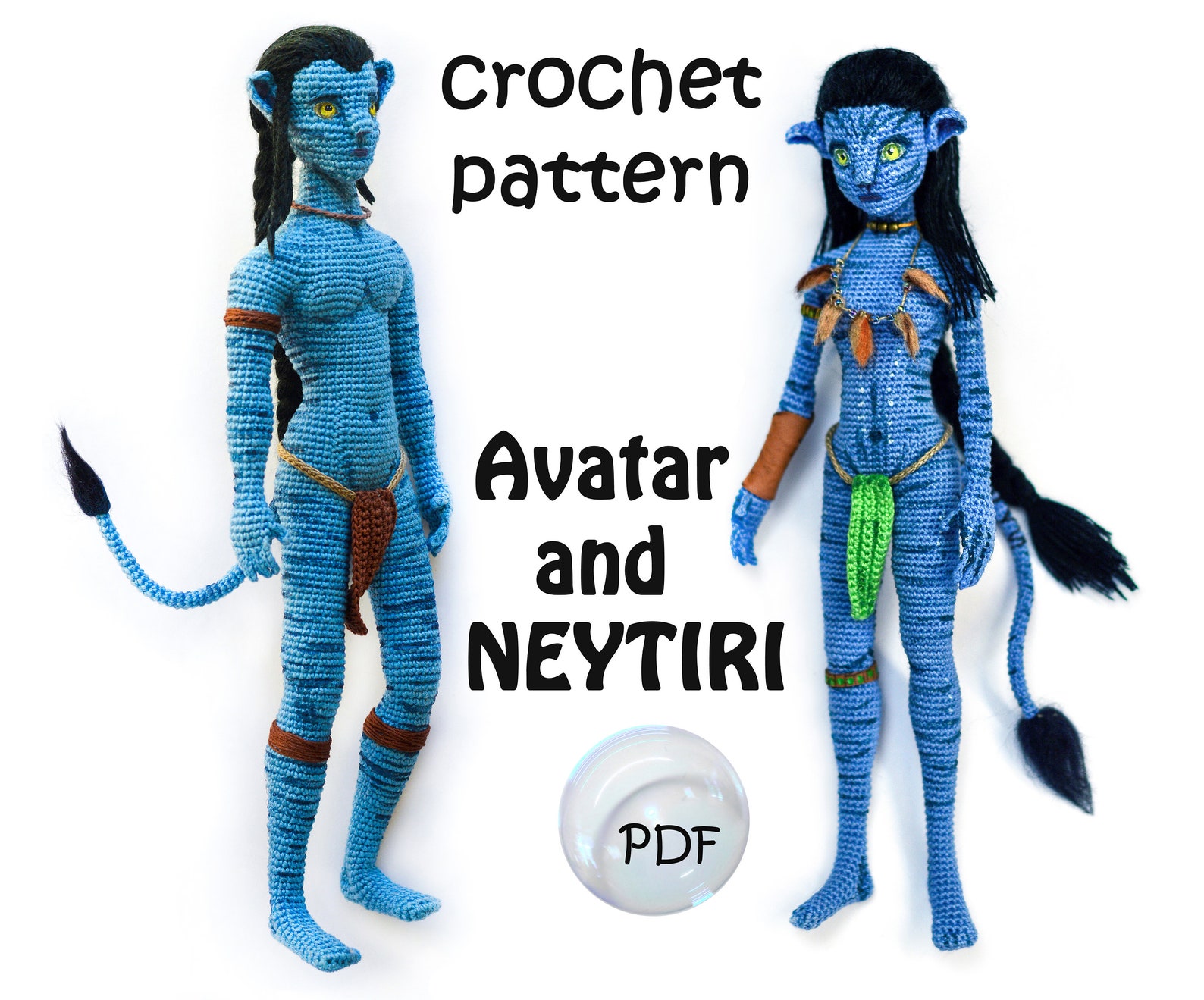 PDF Avatar and Neytiri Pandora (man and Girl Body) Crochet Pattern - Etsy