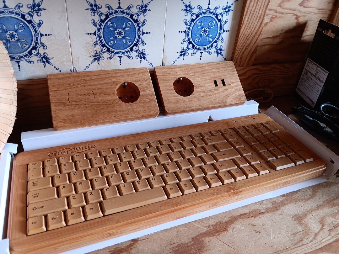 Wooden Wall Socket With USB Connection, Handmade and Pure Oak Wood, A ...