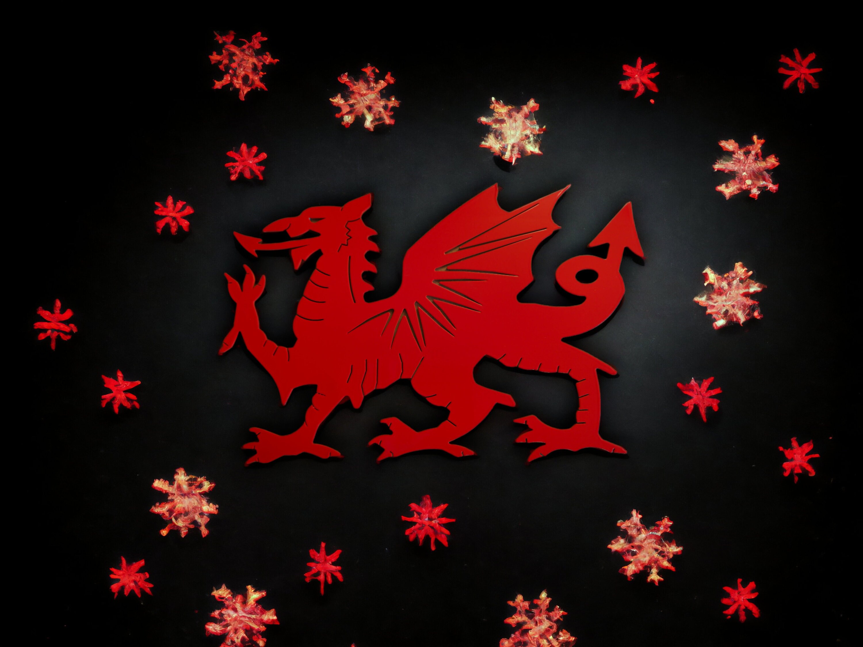Steel Welsh Dragon (ddraig Cymru) Powder Coated Welsh Red - Galvanized ...