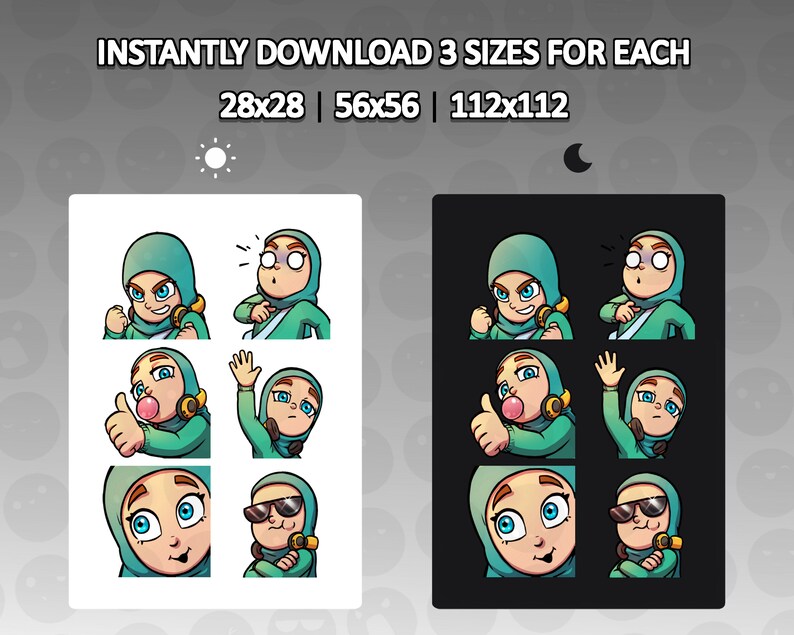 OC “teresa” Emotes | 6 Emotes for Twitch, Discord, Youtube Etc ...