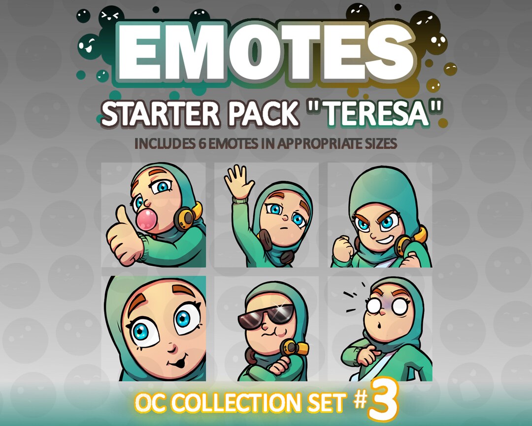OC “teresa” Emotes | 6 Emotes for Twitch, Discord, Youtube Etc ...