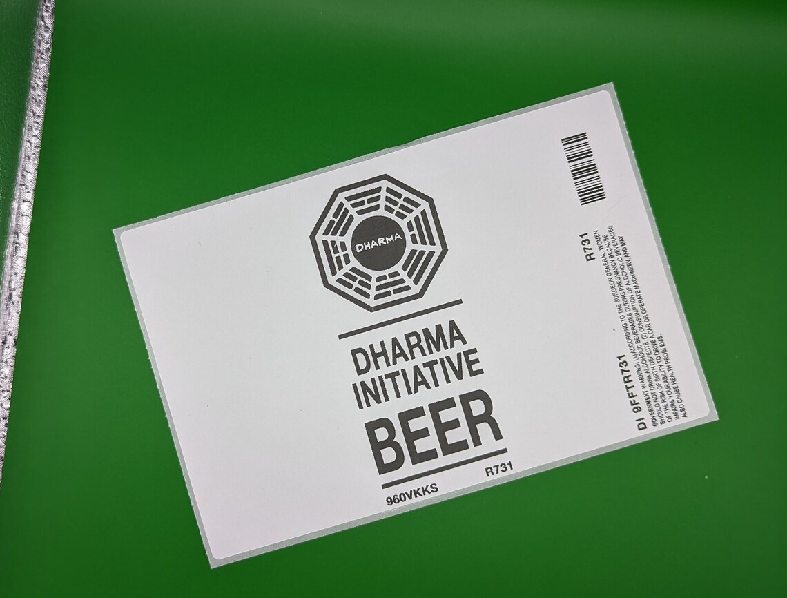 DHARMA Initiative Labels Beer Can/bottle From "lost" - Pack of 12 - Etsy