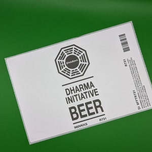 DHARMA Initiative Labels Beer Can/bottle From "lost" - Pack of 12 - Etsy