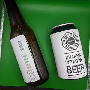 DHARMA Initiative Labels Beer Can/bottle From "lost" - Pack of 12 - Etsy