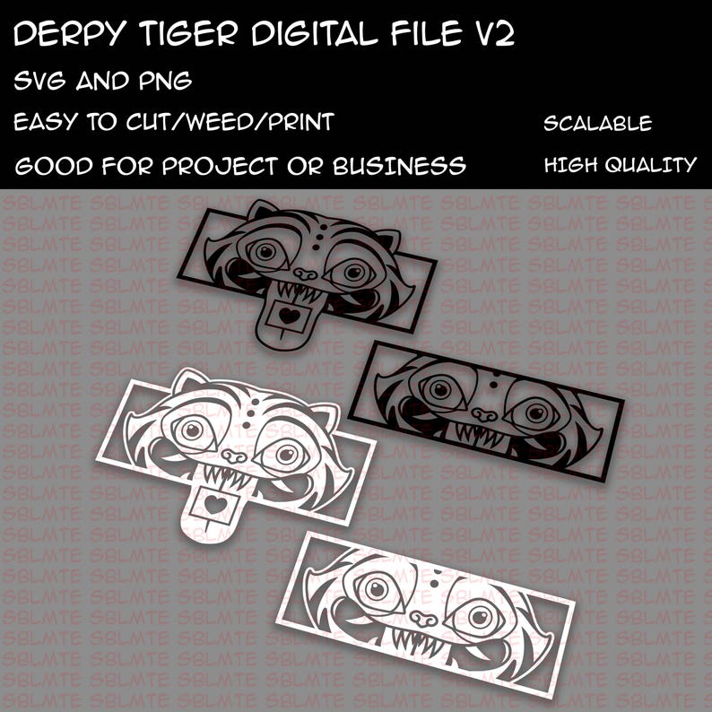 Derpy Hunter Tiger Slap Sticker Design Digital File, Ready to Print and ...