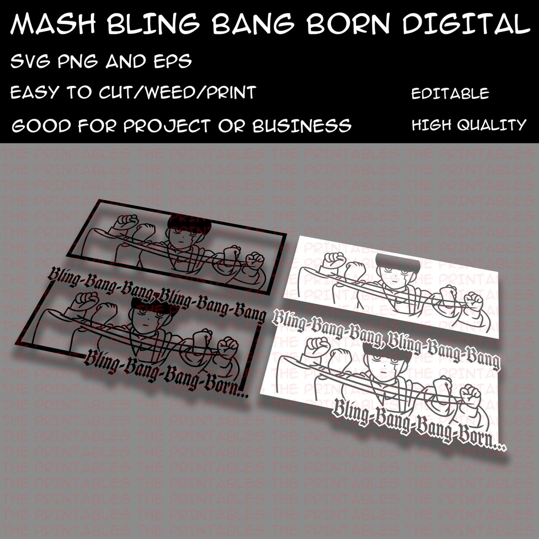 Mash Bling Bang Born Digital File Anime Svg and Png - Etsy