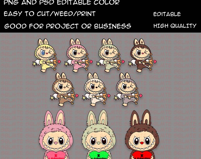 48 PNG Labubu Head Sweet Valentines Bundle Png, Labubu PNG, Labubu ...