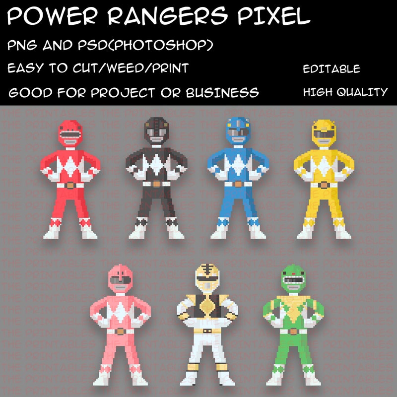 Power Rangers Pixel Art - Etsy