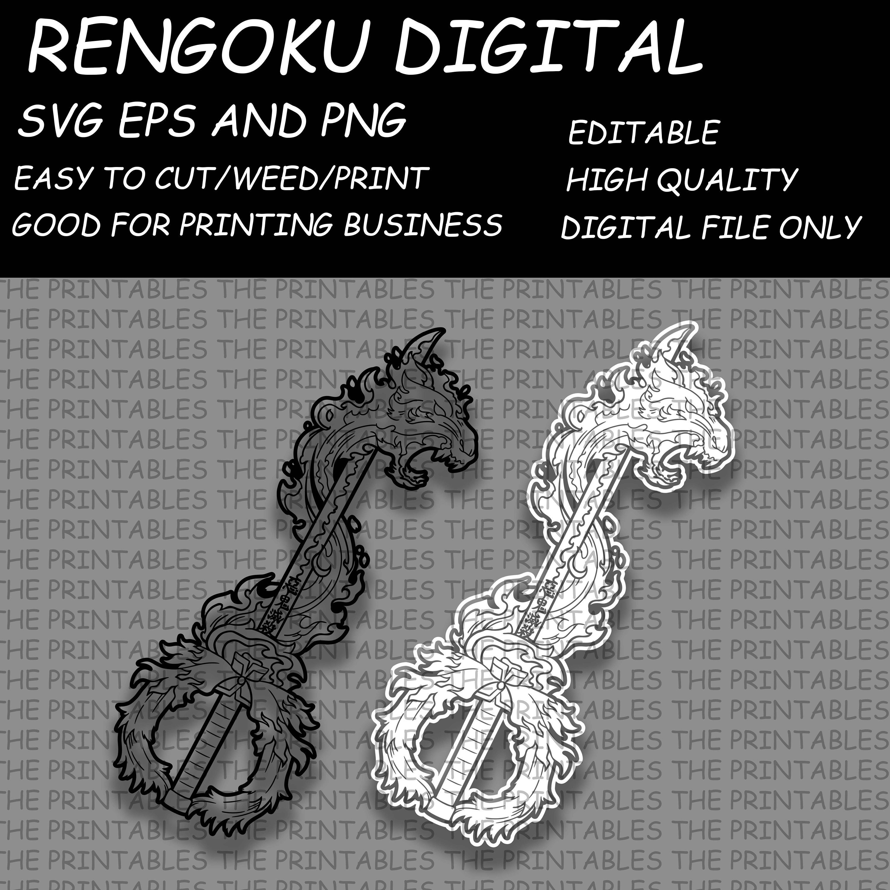 Demon Fire Sword Decal and Shirt Design Digital File Anime Svg - Etsy