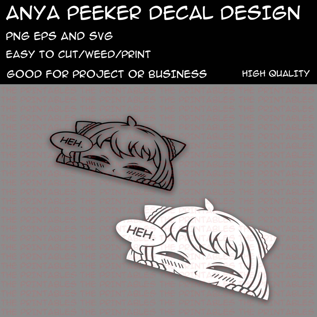 Spy Girl Peeker Decal Design Anime Svg and Png - Etsy
