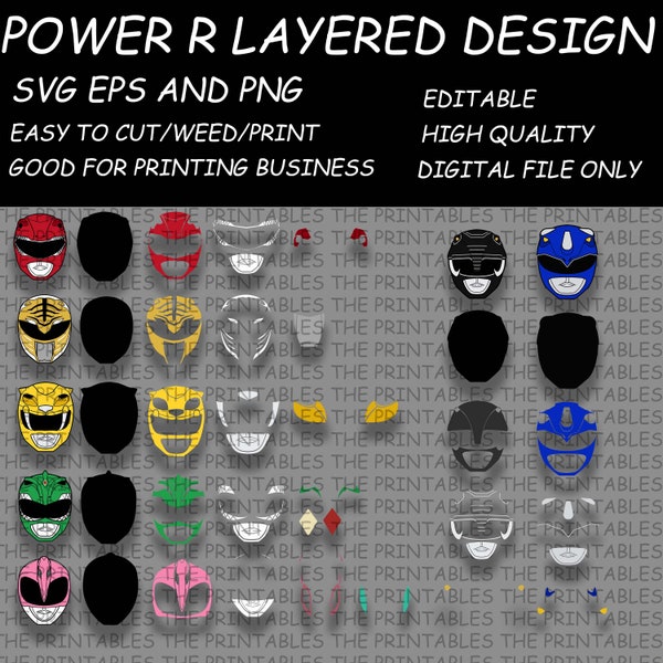 Power Rangers Svg - Etsy