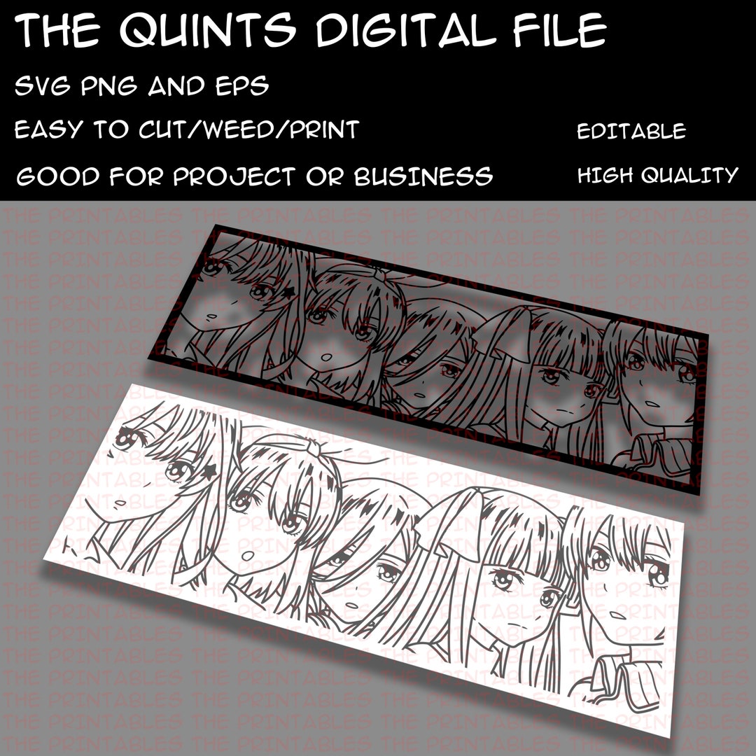 The Quints Digital Anime Svg - Etsy
