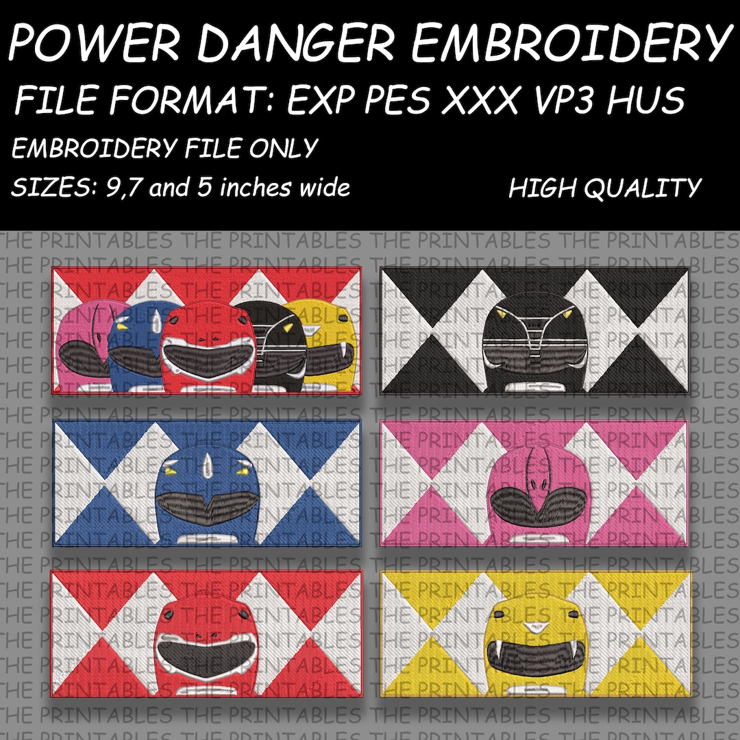 Power Danger Embroidery Digital File, Instant Download, Files - Etsy