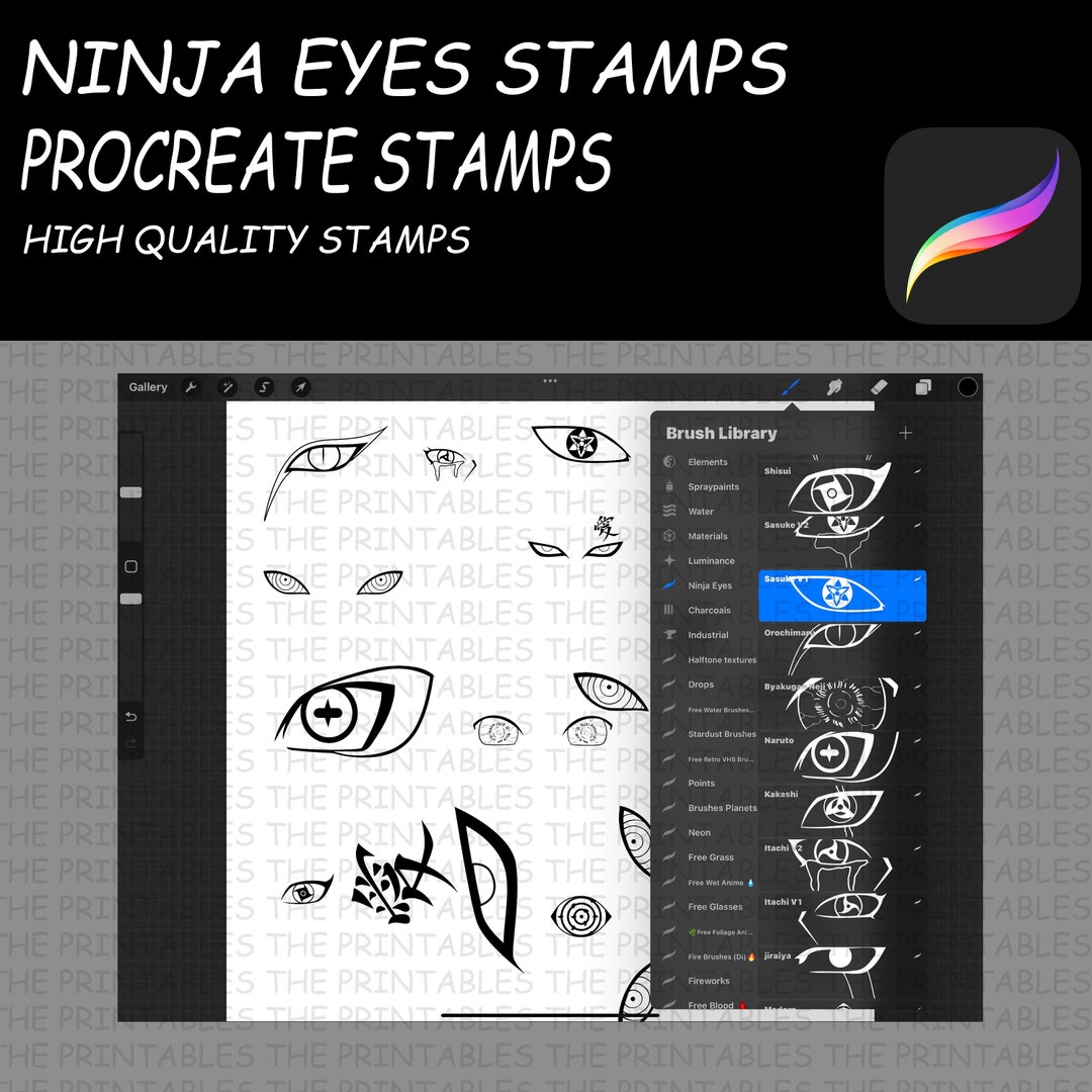 Procreate Ninja Eyes Stamps - Etsy