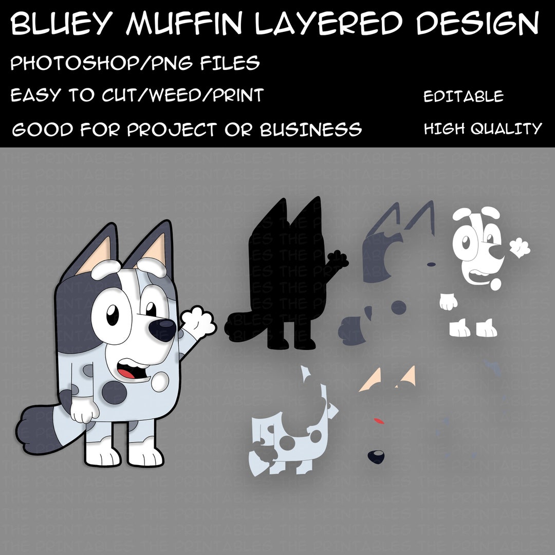 Bluey Muffin Digital Cardstock File Png File and Psd Editable - Etsy Canada