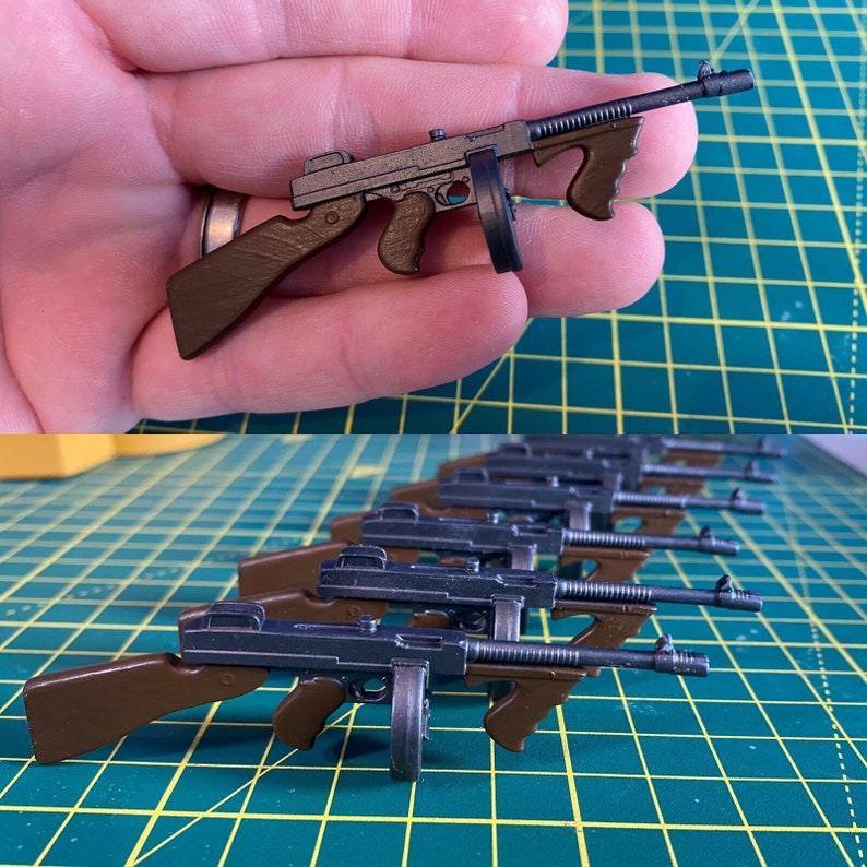 3D Printed Tommy Gun Replica 1/12 Scale Hand-painted - Etsy