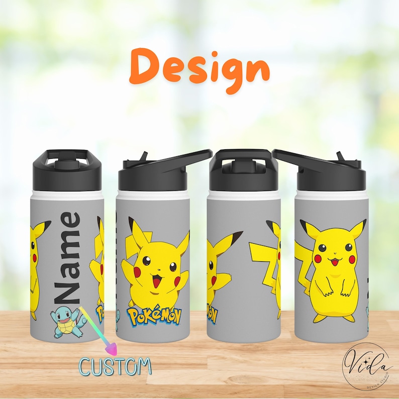 Personalized Cartoon Kids Water Bottle, Toddler Water Bottle With Name ...