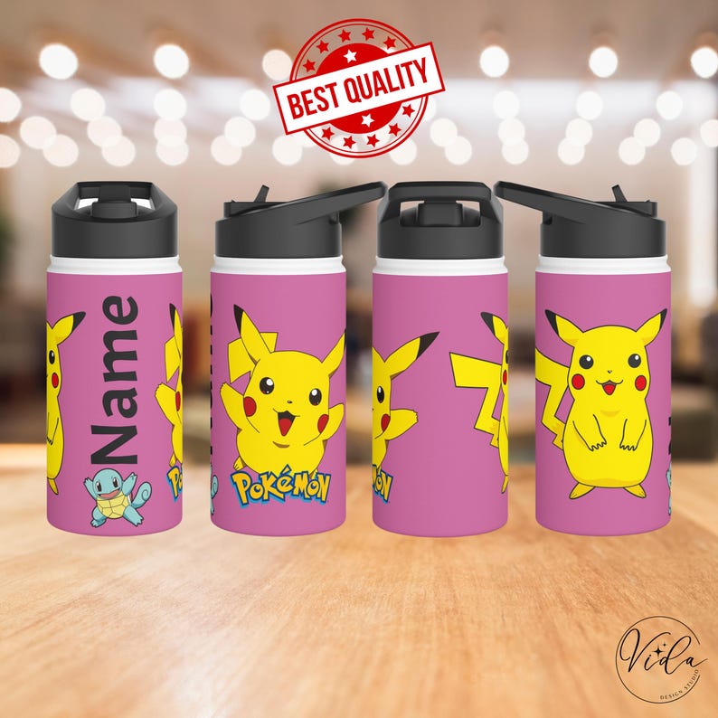Personalized Cartoon Kids Water Bottle, Toddler Water Bottle With Name ...