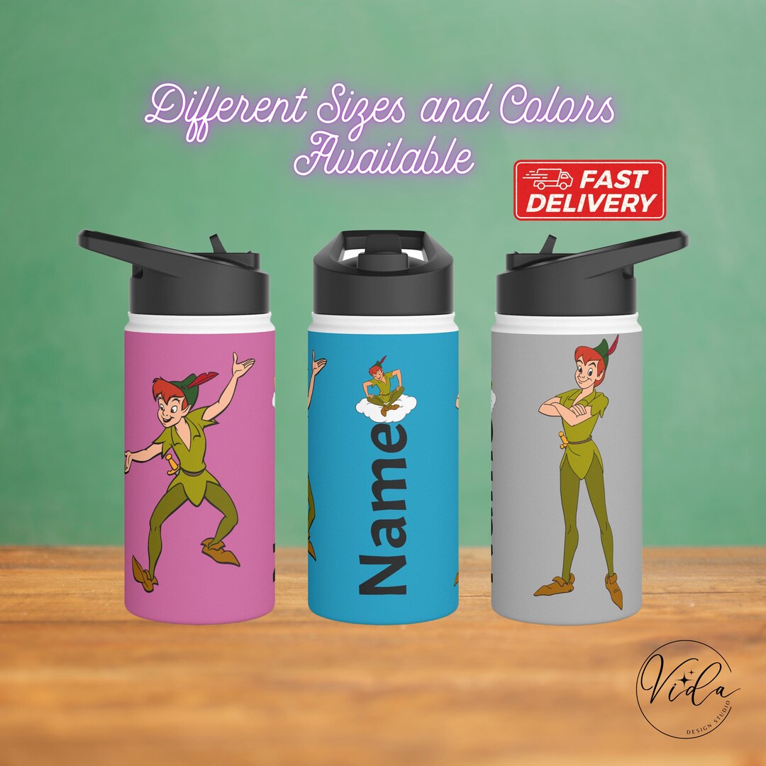 Custom Peter Pan Water Bottle, Personalized Toddler Water Bottle ...