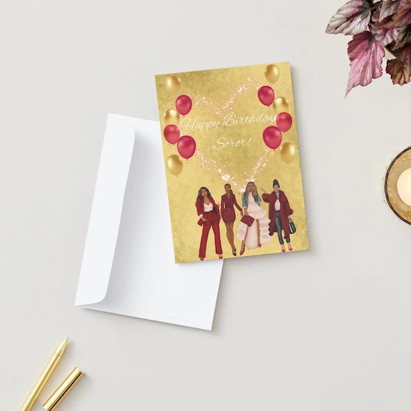 Delta Sigma Theta Sorority Birthday Card - Etsy