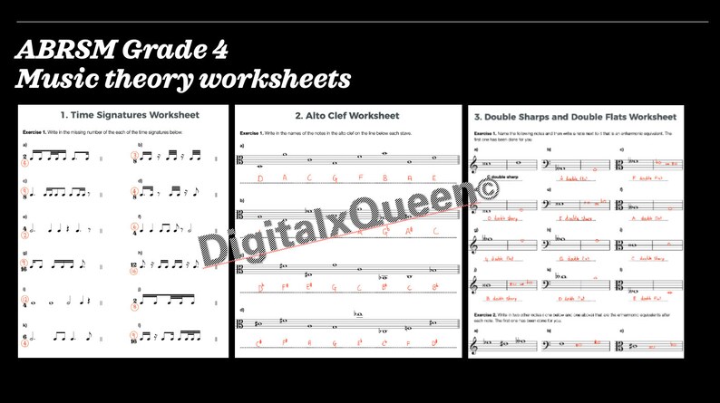 ABRSM Music Theory Grade 4 Worksheets - Etsy