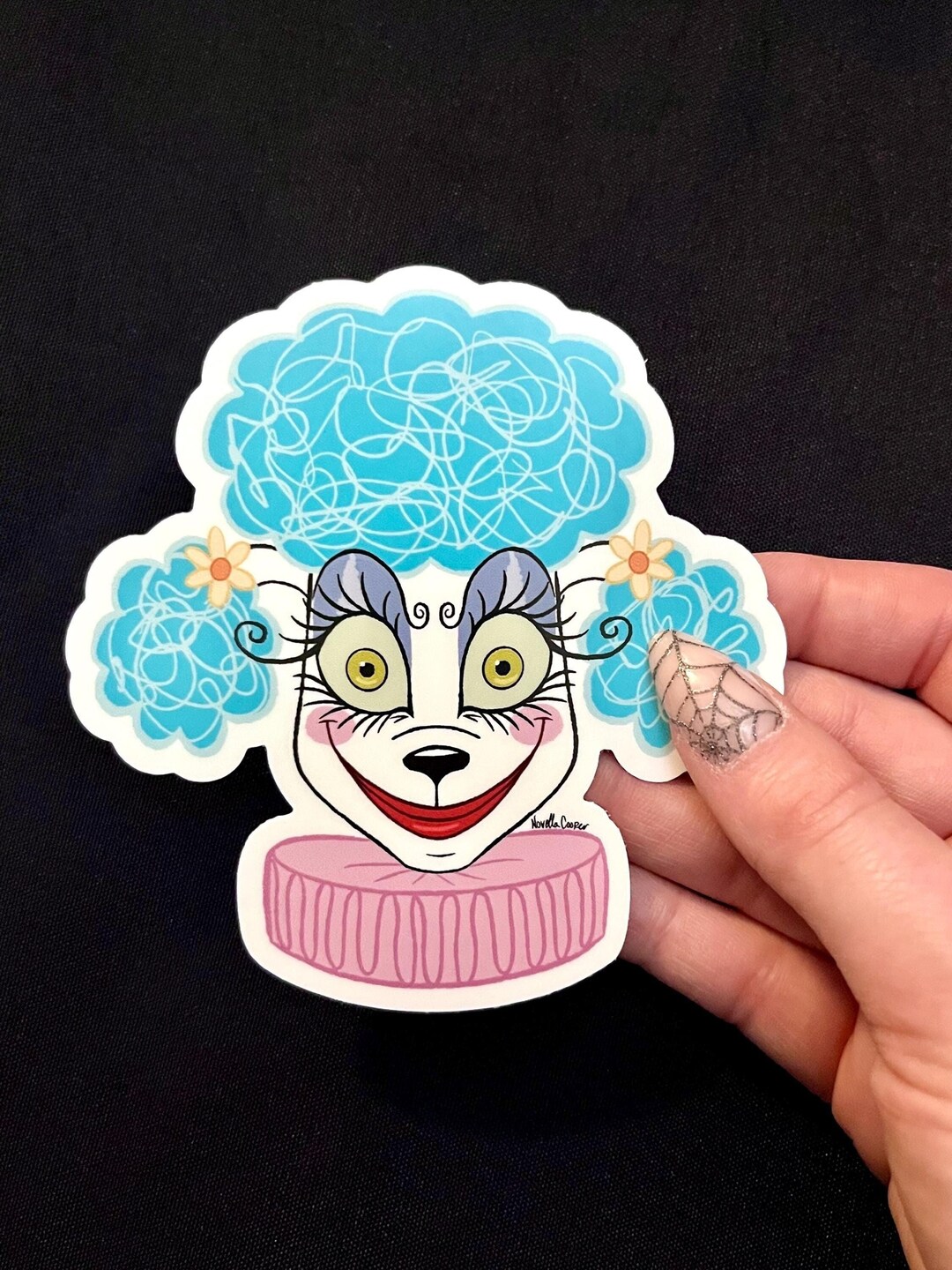 Cute Poodle Horror Clown Sticker Cute Horror Killerclown Poodle Sticker ...