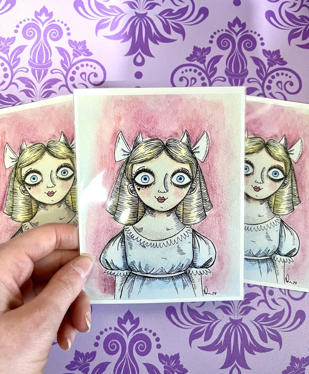 Spooky Goth Girl Doll Art 4x6 Mini Poster Wall Decor Print - Etsy