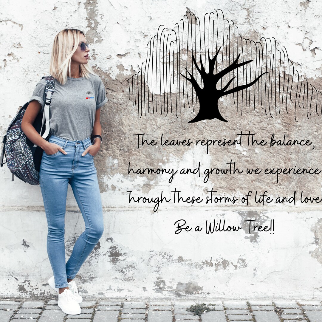 Unisex Heavy Cotton Tee, Willow Tree, Uplifting Sayings, Numerous Sizes ...