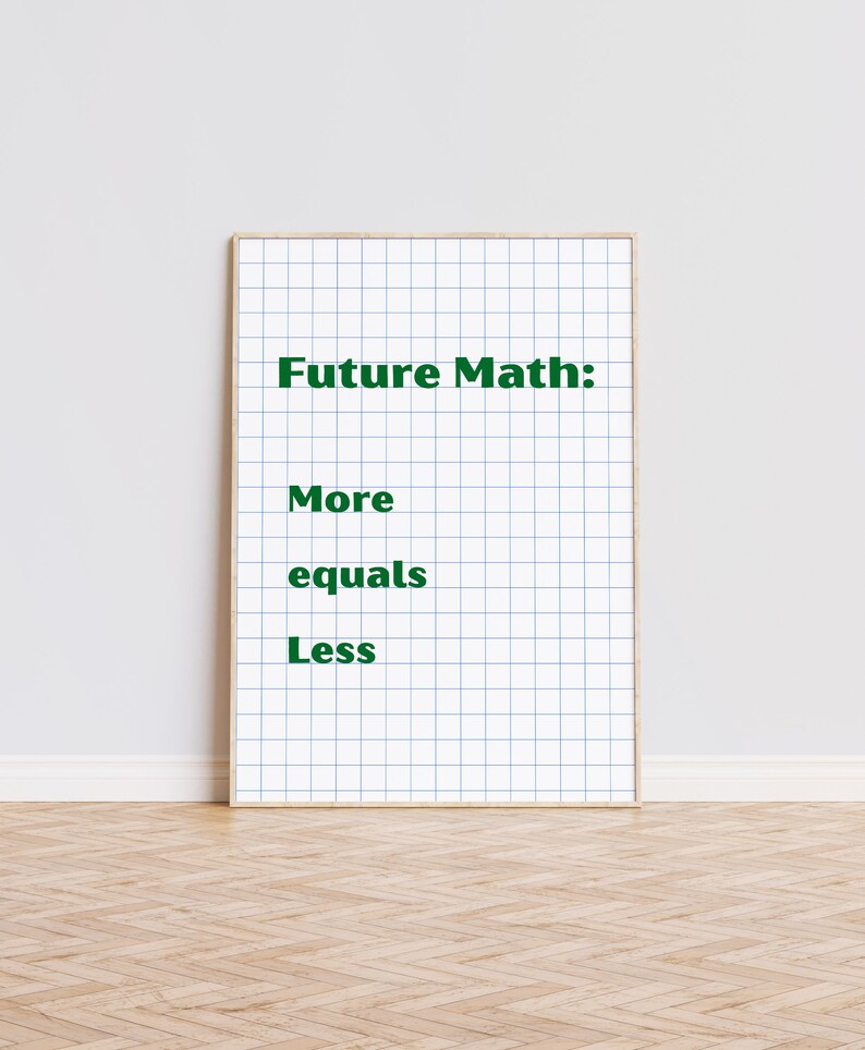 Future Math Wall Art Poster, Typography Print, Modern Text Poster ...