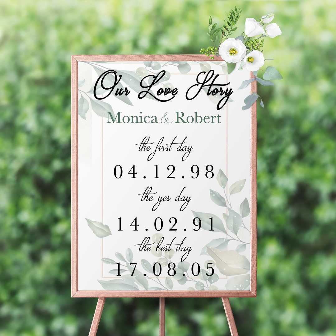 Our Love Story Sign, Special Date Sign, Special Dates Sign, Wedding ...