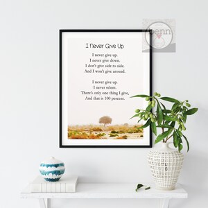 Don't Give up Poem Christian Inspirational Printable Poem Gift, Don't ...