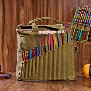 Personalization Canvas Knitting Bag, Gift for Mom, Yarn Storage ...
