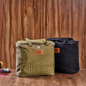 Personalization Canvas Knitting Bag, Gift for Mom, Yarn Storage ...