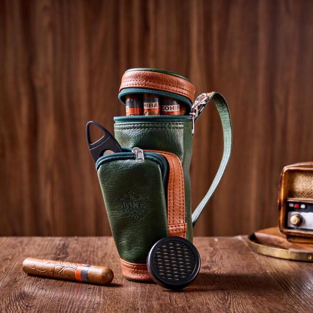 Personalized Cigar Humidor Case, Custom Leather Golf Bag, Groomsmen ...