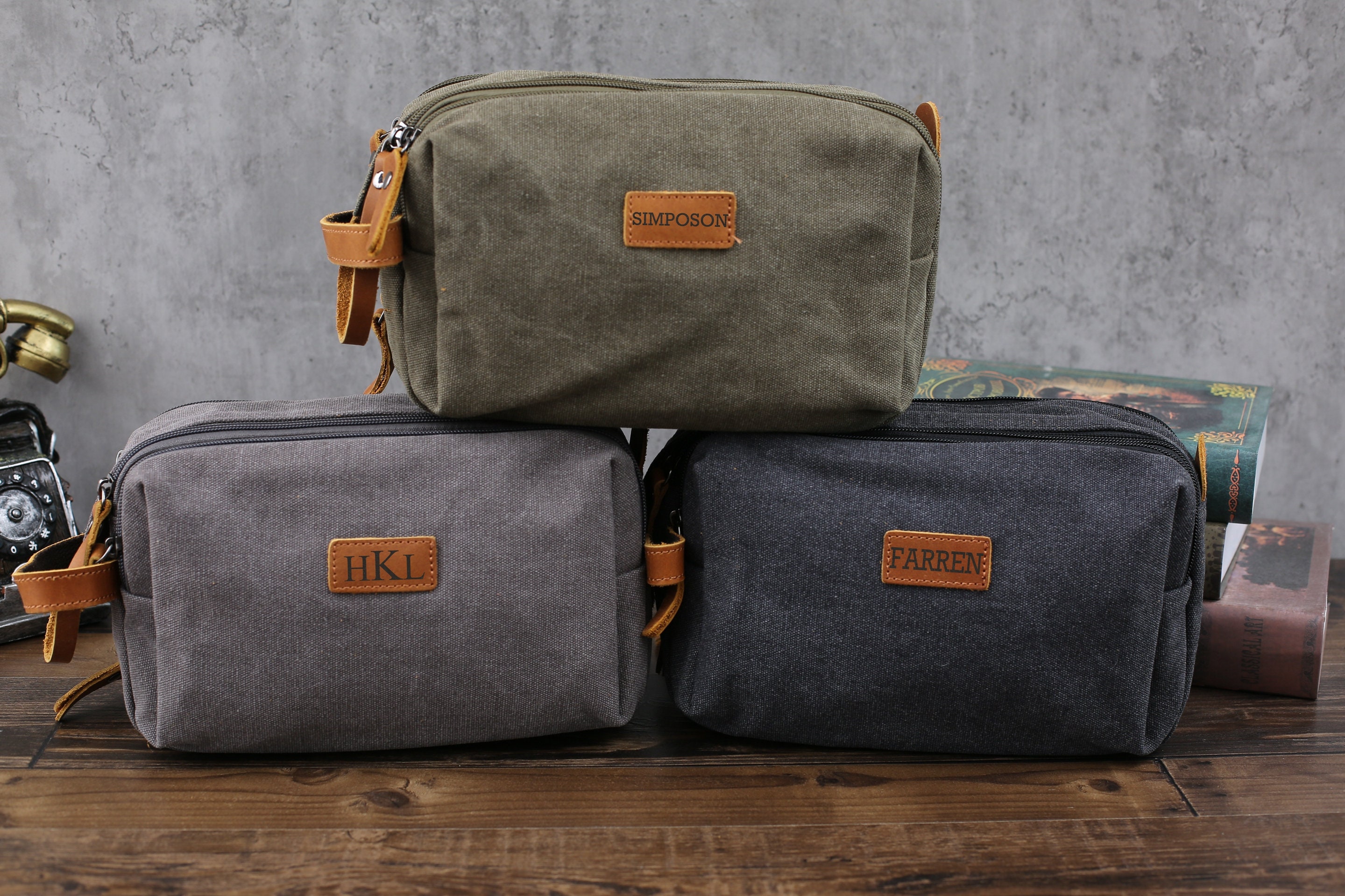 Groomsmen Gift Monogrammed Toiletry Bag Canvas Dopp Kit - Etsy