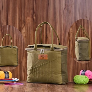 Personalization Canvas Knitting Bag, Gift for Knitter, Yarn Storage ...