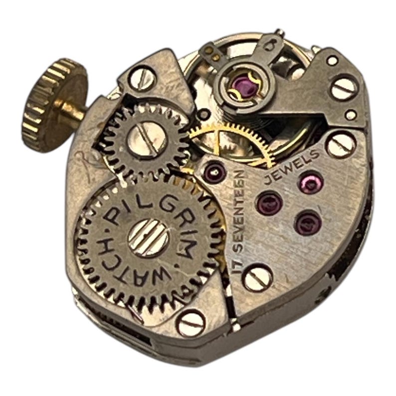 Vintage Pilgrim Hidden Dial Mechanical Watch – Enamel Tulip Band ...