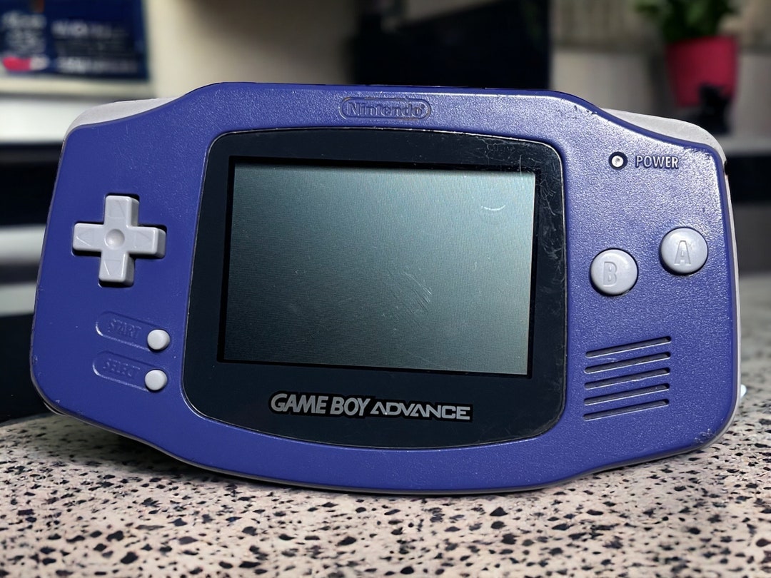 AGB 001 NINTENDO Game Boy Advance Indigo Handheld System Preowned Works ...