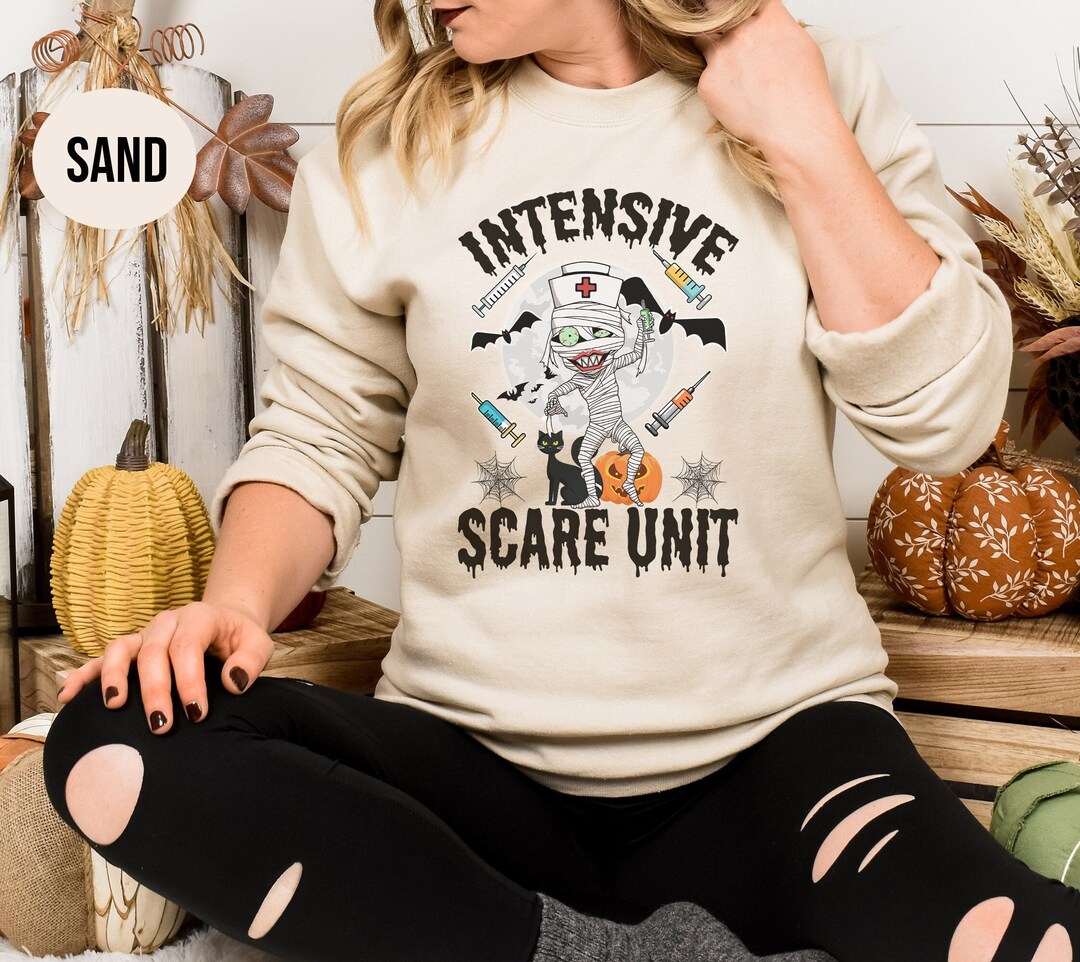 Intensive Scare Unit T-shirt, Funny Halloween Icu Nurse Shirt ...