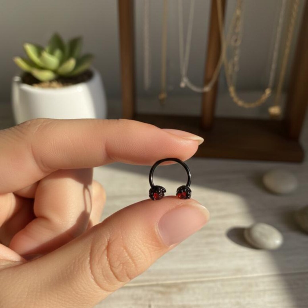 Gothic Horseshoe Septum Ring, Goth Septum Jewelry, Septum Piercing ...