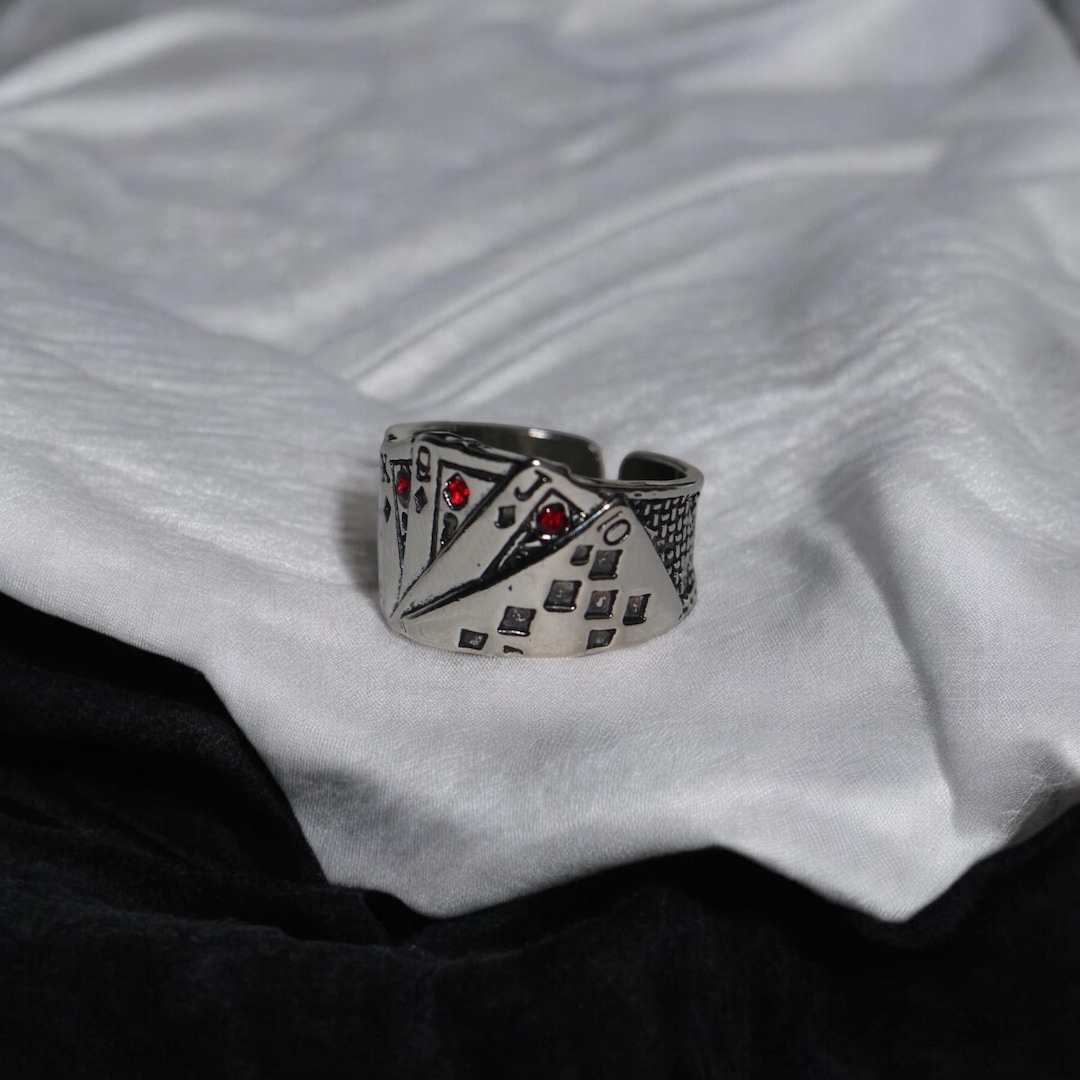 Adjustable Playing Cards Ring, Poker Ring, Card Deck Ring, Gambling ...