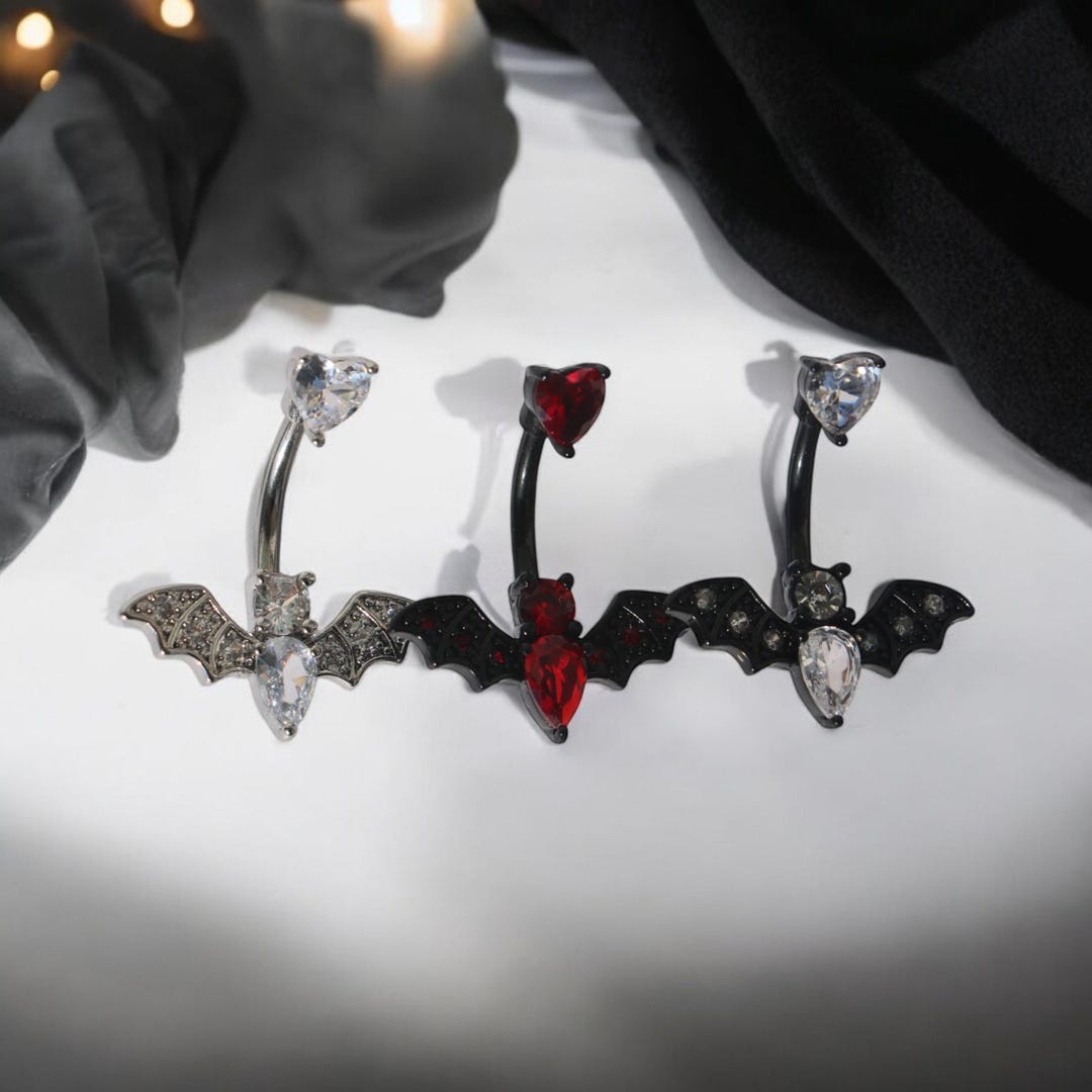 Gothic Bat Belly Ring: Vampire Navel Piercing - Etsy