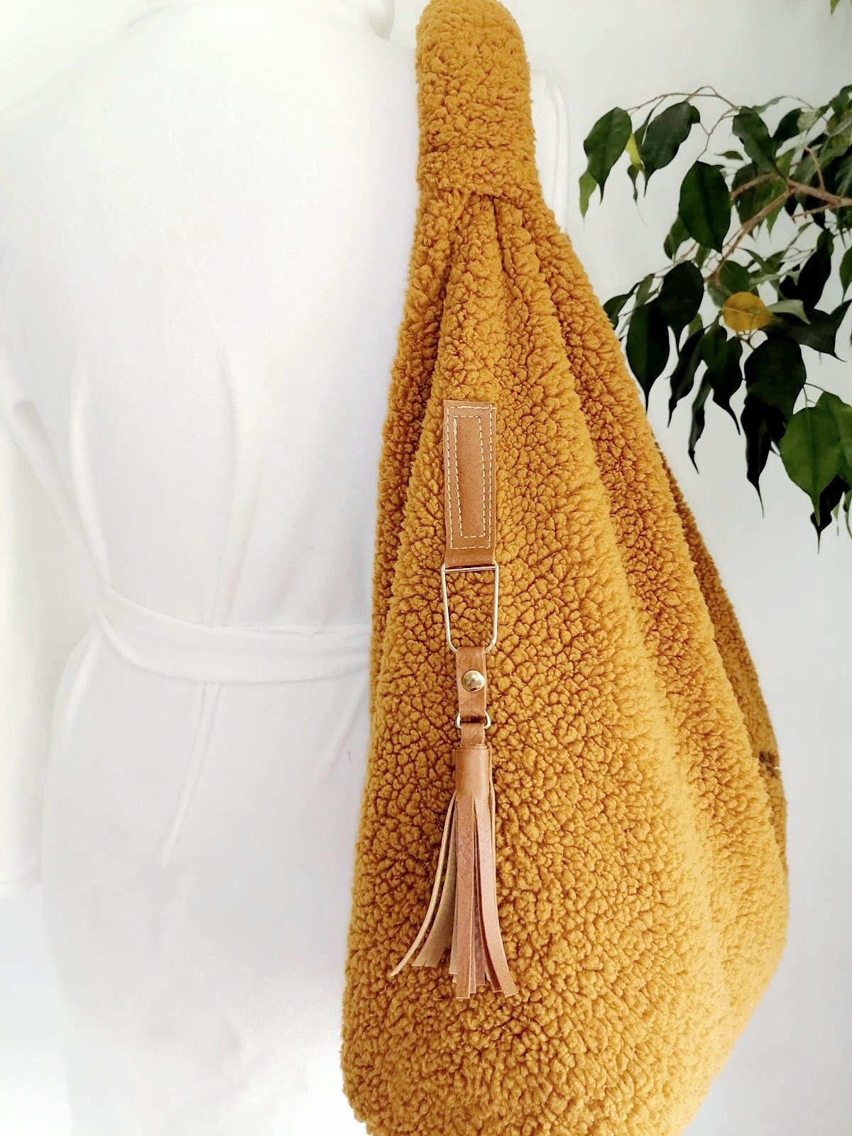 Japanese Origami Bag, Women's Bag, Plush Fabric Bag, Triangle Tote Bag ...