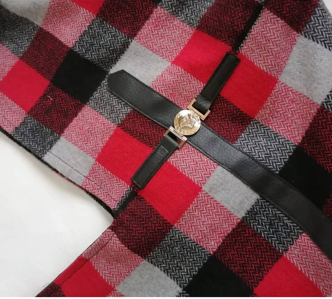 Origami Red Plaid Bag, Large Triangle Bag, Ladies Shoulder Bag, Hobo ...