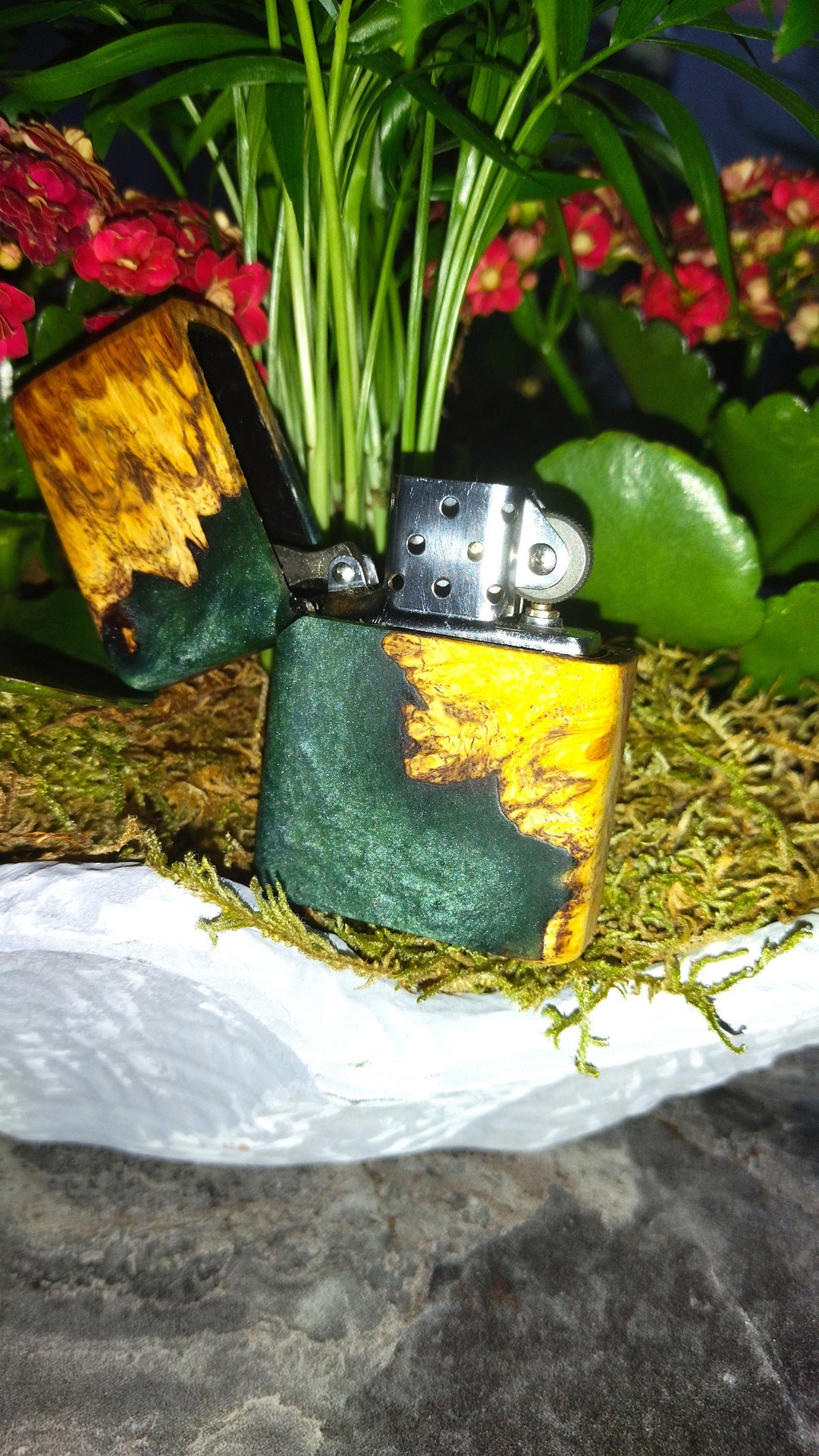 Handmade Stabilized Epoxy Zippo Lighter Lighter Case Resin Tobacco ...