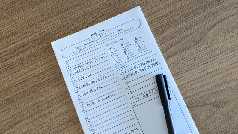 Daily Plans to Do List Schedule Planner Notepad | Minimalist Notepad - Etsy