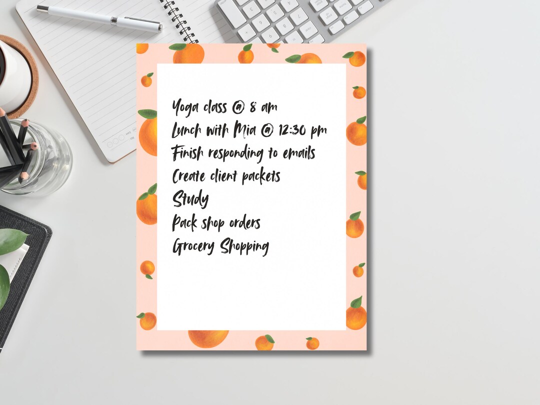 Fruit Illustration Stationery Notepad, Note Taking Desk Accessory Memo ...